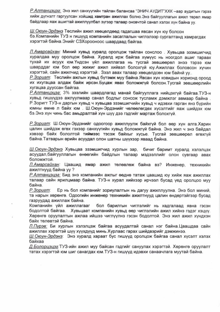 МОННАБ ХК ний Хувьцаа эзэмшигчдийн 2021 оны ээлжит хурлын шийдвэр